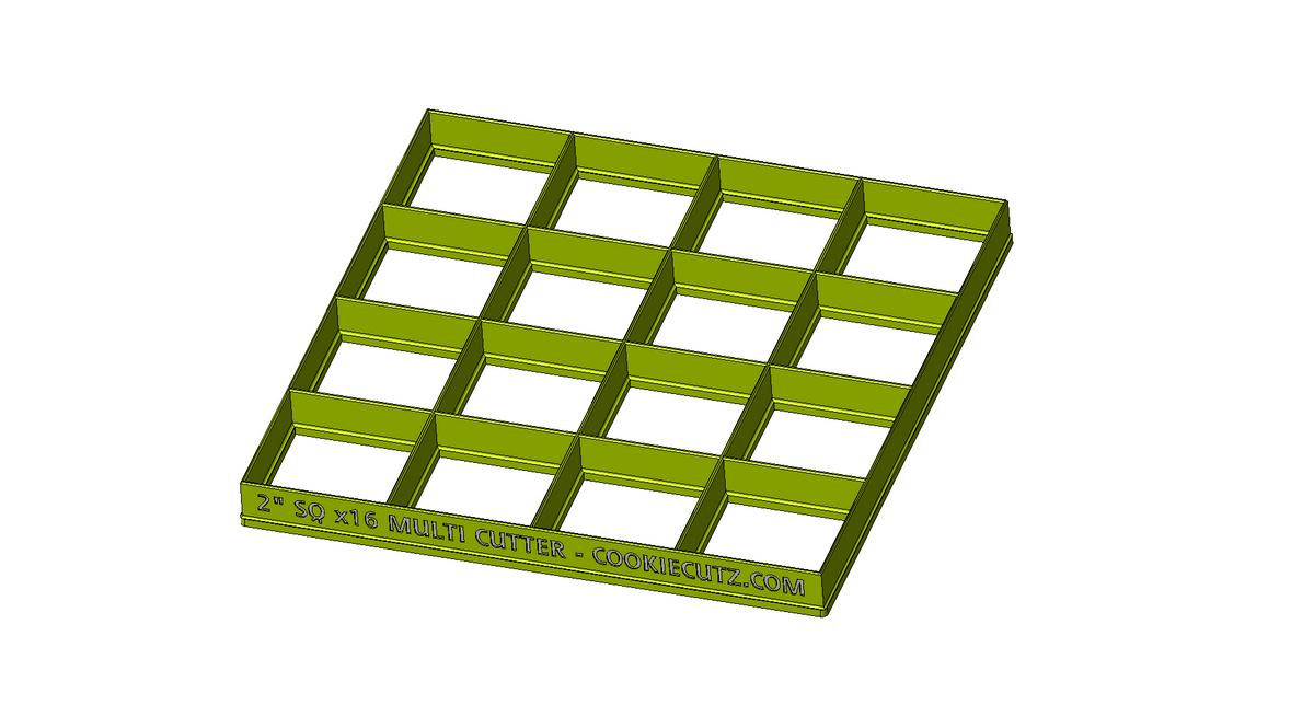 2" Squares x 16 Multi Cookie Cutter (8.3”x8.3” ) – Arbi Design - CookieCutz