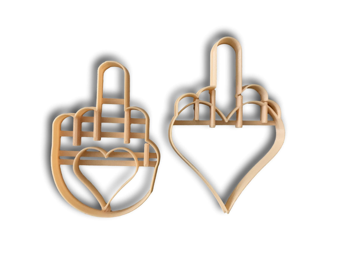 Heart Middle Finger Cookie Cutter Set of 2 – Arbi Design - CookieCutz